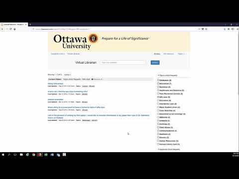 Using Ottawa University's Virtual Librarian