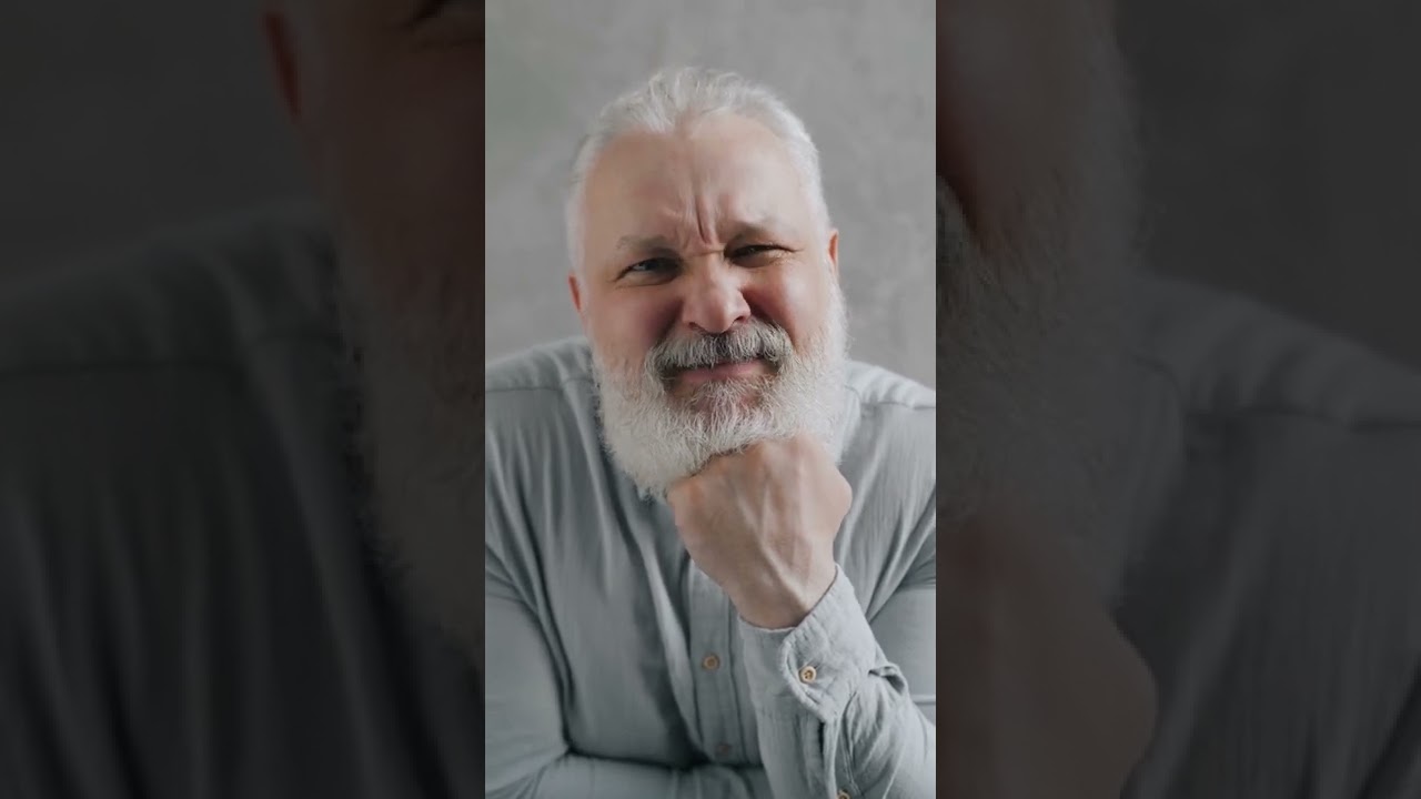 High quality video of the old man's face