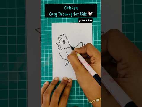🐓1-Minute Drawing for Kids!!! Easy Hen Drawing | Simple Farm Animals & More Step-by-Step Art! 🖍️🐣
