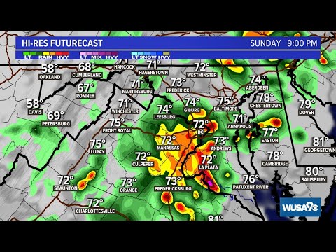 Watch DC area weather radar for Sunday, May 22, 2022