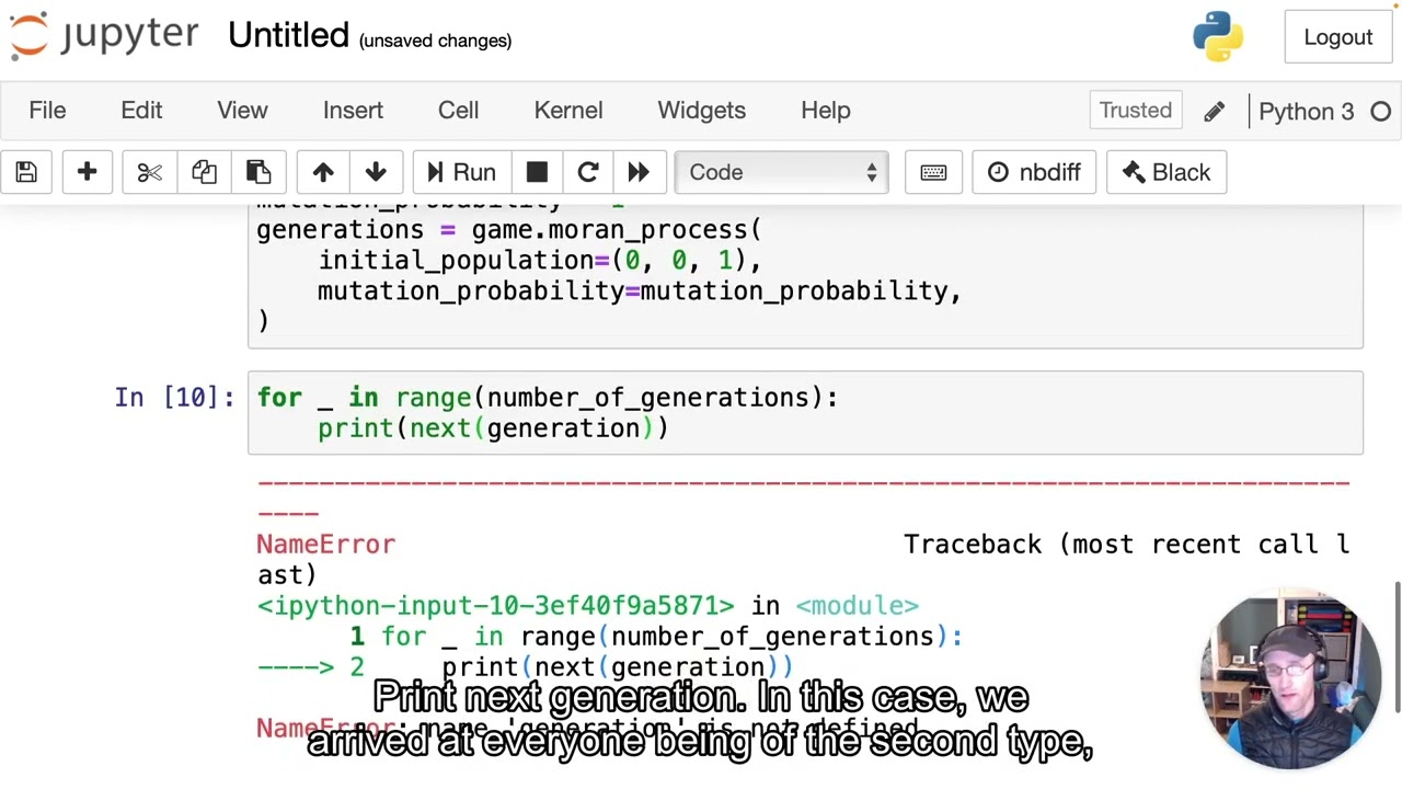 Using Python to simulate the Moran Process with Nashpy