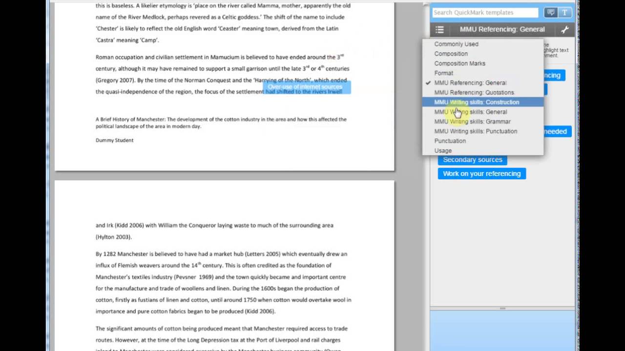 #283 Marking with Turnitin [1/4]: Quickmarks