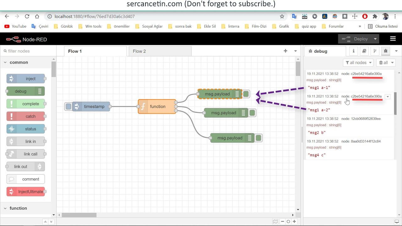 (Node-Red Function Multiple Outputs) Node red function multimessage