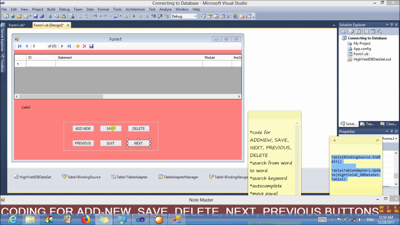 Programmers' choice: How to code for Save, delete, add new, next and previous buttons in vb.net