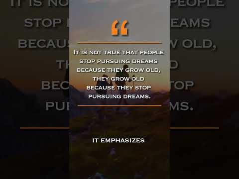 People grow old because they stop pursuing dreams. #quotes #inspiration