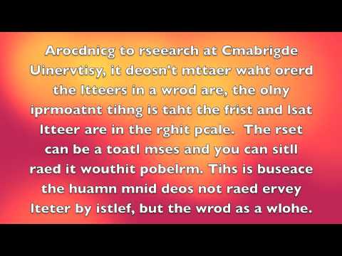 Spelling: Cambridge University Study
