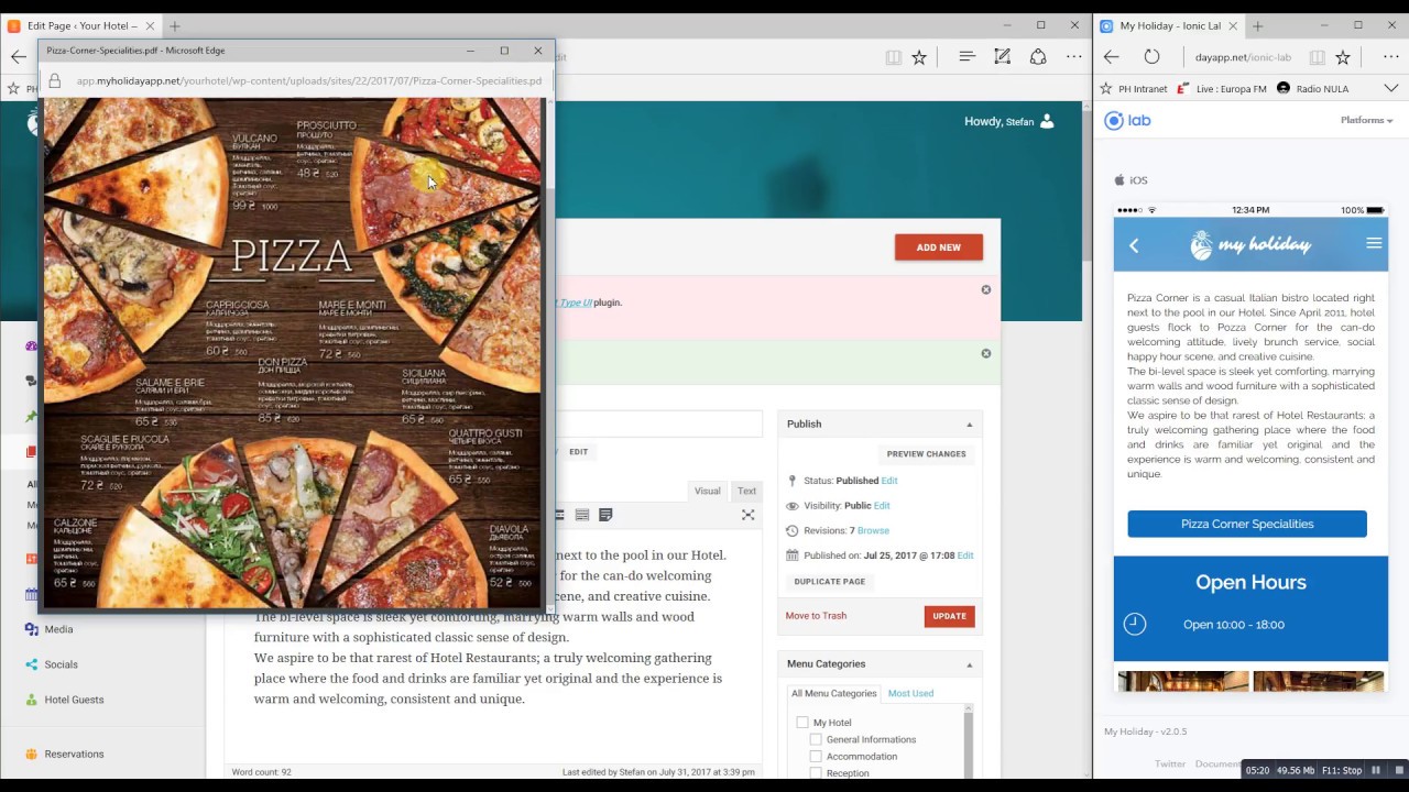 My Holiday Tutorial - Page PDF Attachment