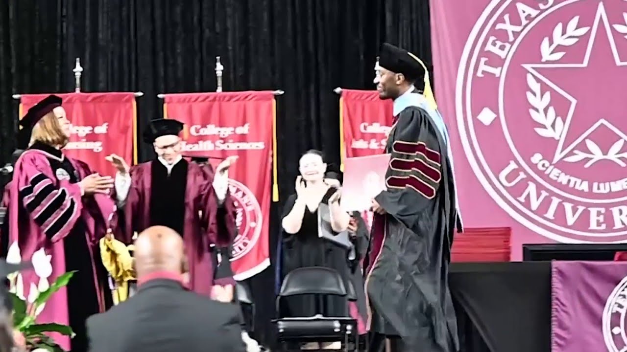 Paralyzed in 2013, Texas Woman’s University grad walks across graduation stage