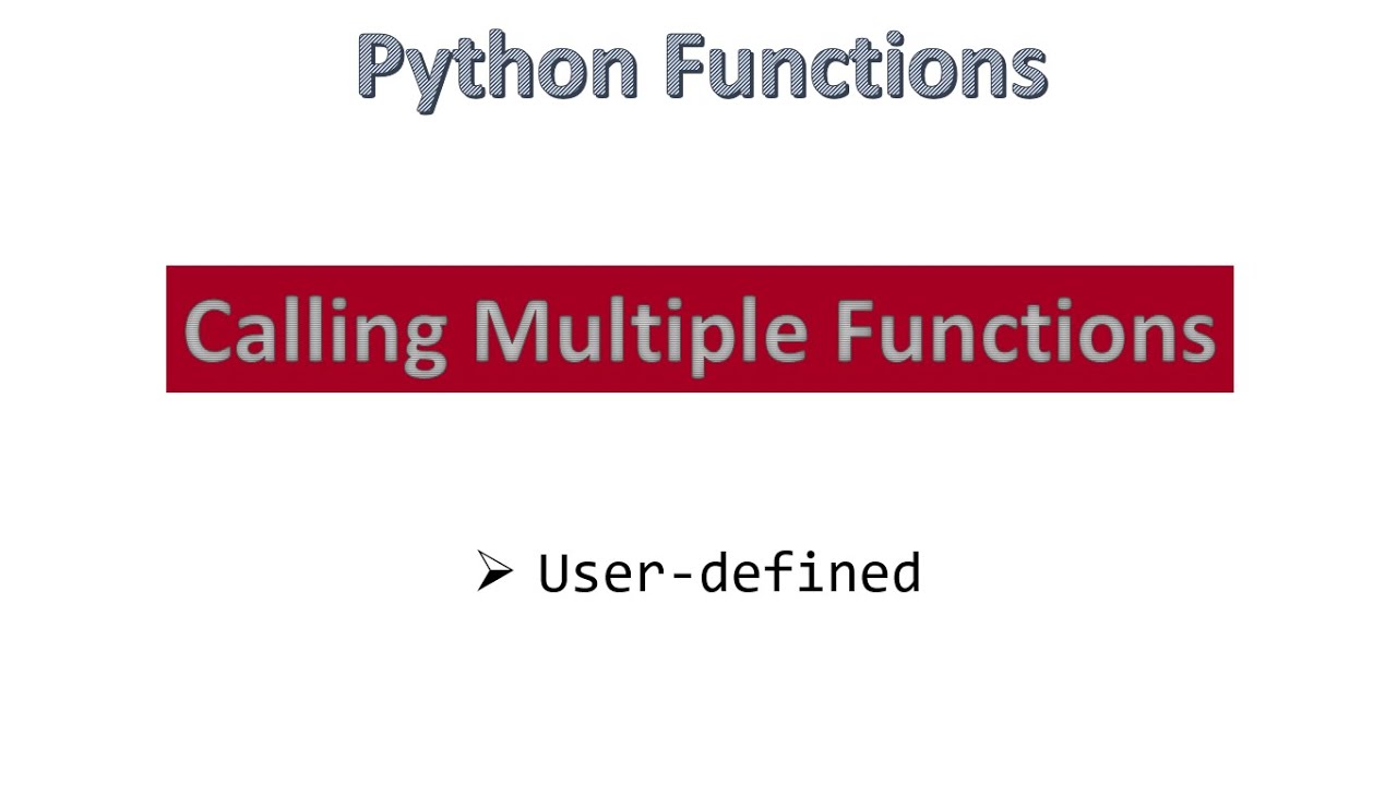 Calling Multiple Functions || Python [ Hindi ]