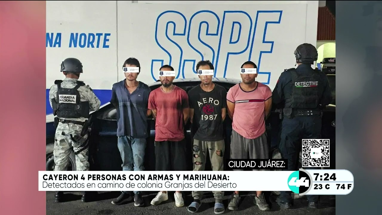 Cayeron 4 personas con armas y marihuana