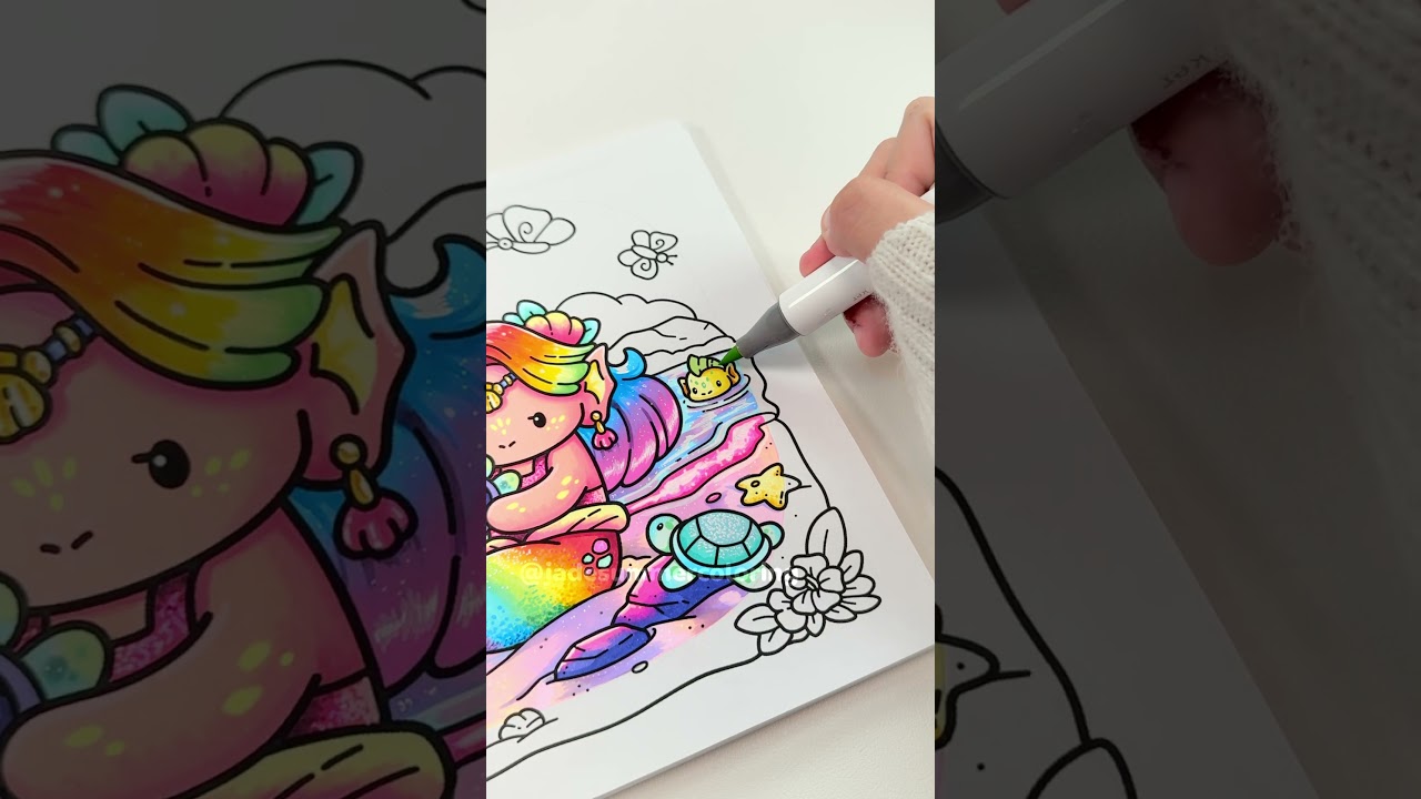 🧜‍♀️ Rainbow Mermaid | Cozy Hawaii Coloring Book by Jade Summer