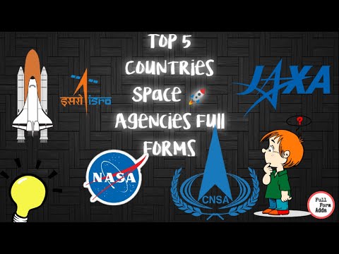 Top 5 Countries Space Agencies and their Full Forms 🚀🚀. Top Space Agencies of world 🌎🌎. #FullForm