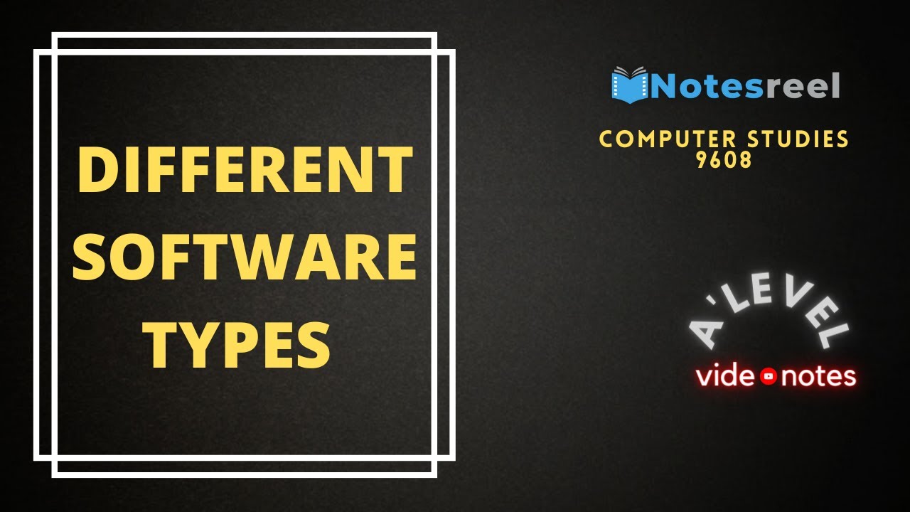 Different Software Types | A Level Notes Computer Studies 9608