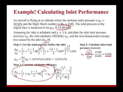 Example: Calculating Inlet Performance