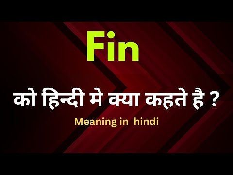 Fin meaning in hindi || fin ka matlab kya hota hai || word meaning daily use