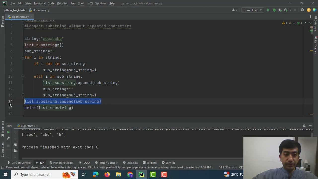 Python Algorithm: Finding the Longest Substring Without Repeated Characters-GeeksforGeeks