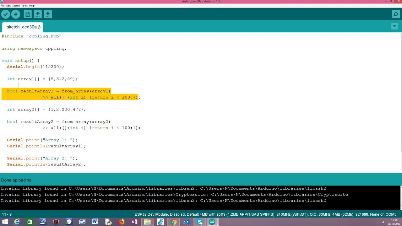 ESP32 cpplinq: The All operator