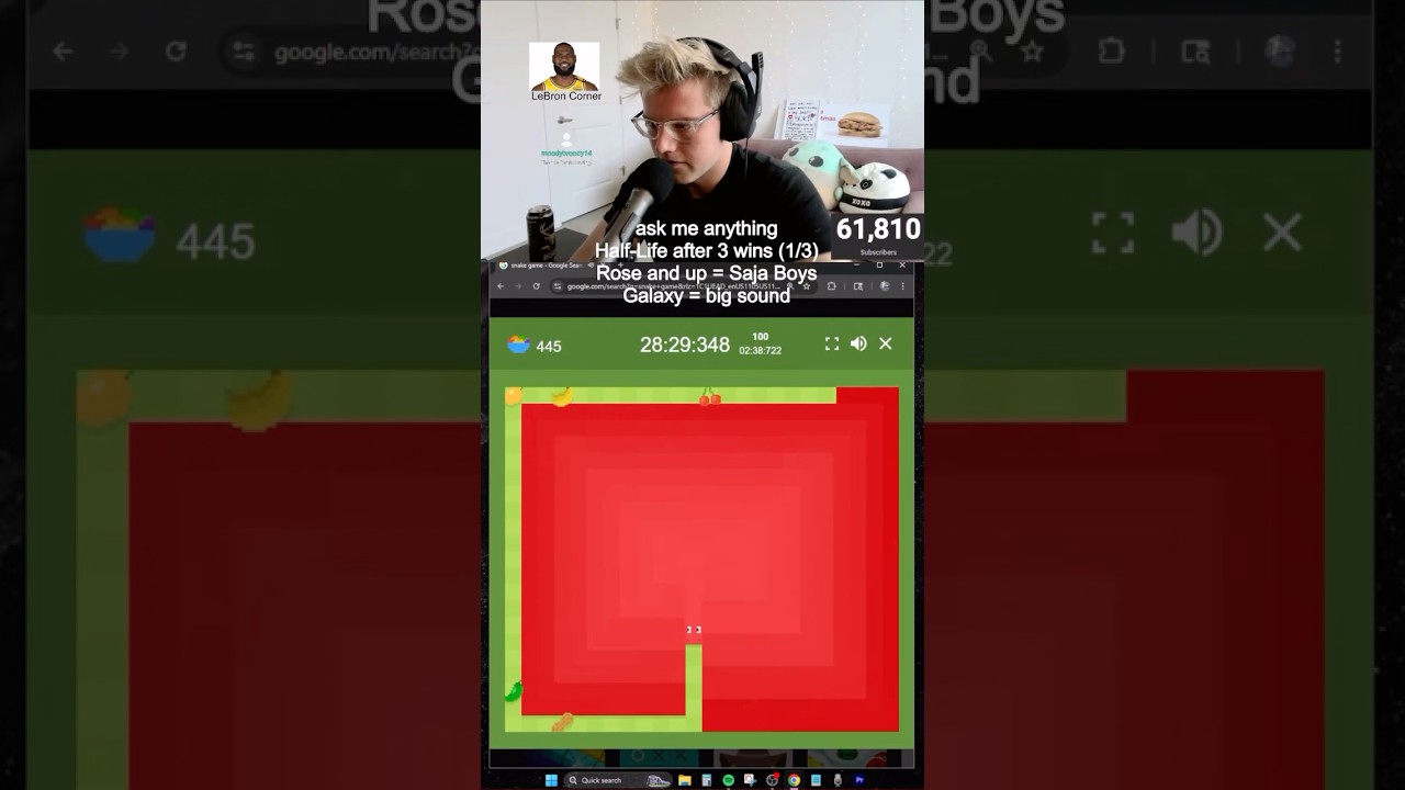Most satisfying snake game win