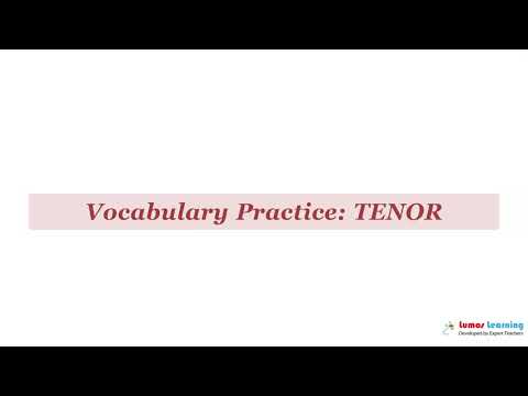 TENOR - Definition, pronunciation, grammar, meaning - Practice grade 11 vocabulary