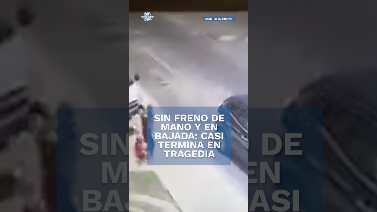 ¡SUSTOTE! Dejan camioneta sin frenos y casi atropella a madre e hijos #shorts