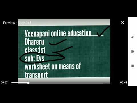 1st class EVS worksheet on means of transport