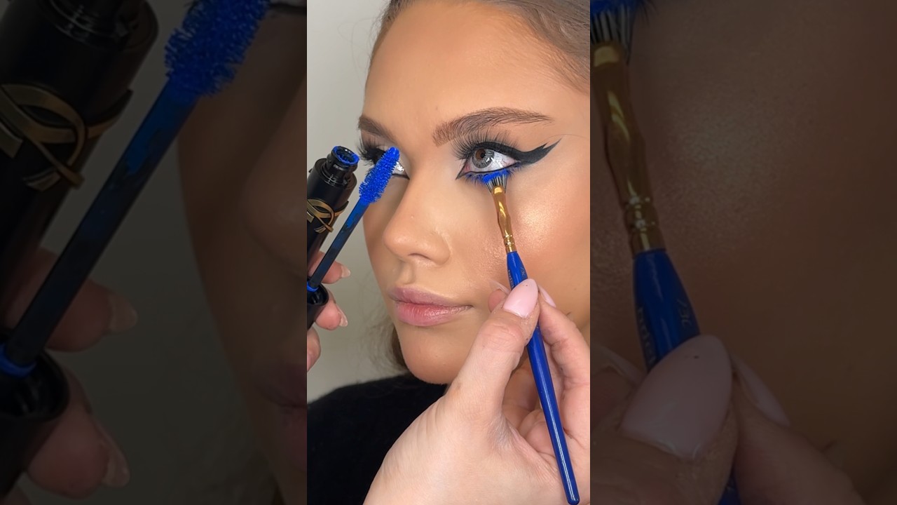BLUE!? #makeuptutorial #love #makeup #makeupartist #beauty #tiktok  #yslbeauty #giftedbyyslbeauty