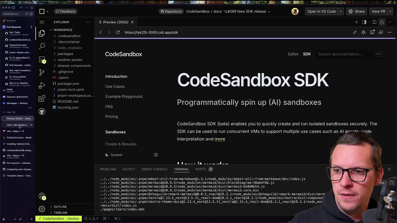 CodeSandbox - SDK - Working on playground