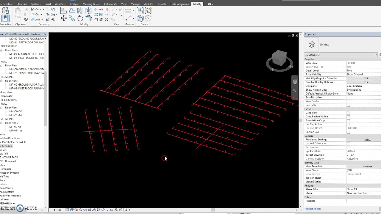 Revit Automatic Pipe Sizing using Flow