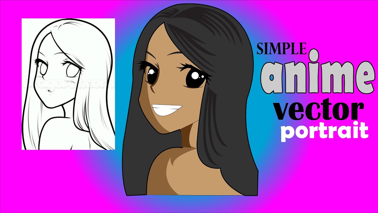 Simple anime vector portrait