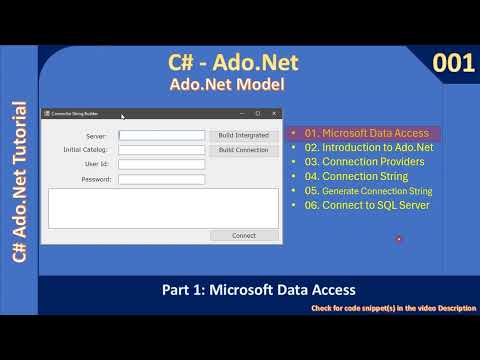 Ado Net Model | Part 1 - Microsoft Data Access | Ado Net Tutorial #001