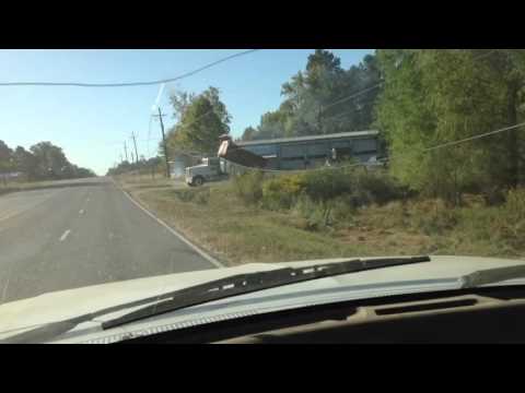 Dump truck hits power line
