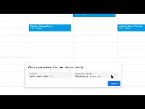 How to: Display density in Google Calendar