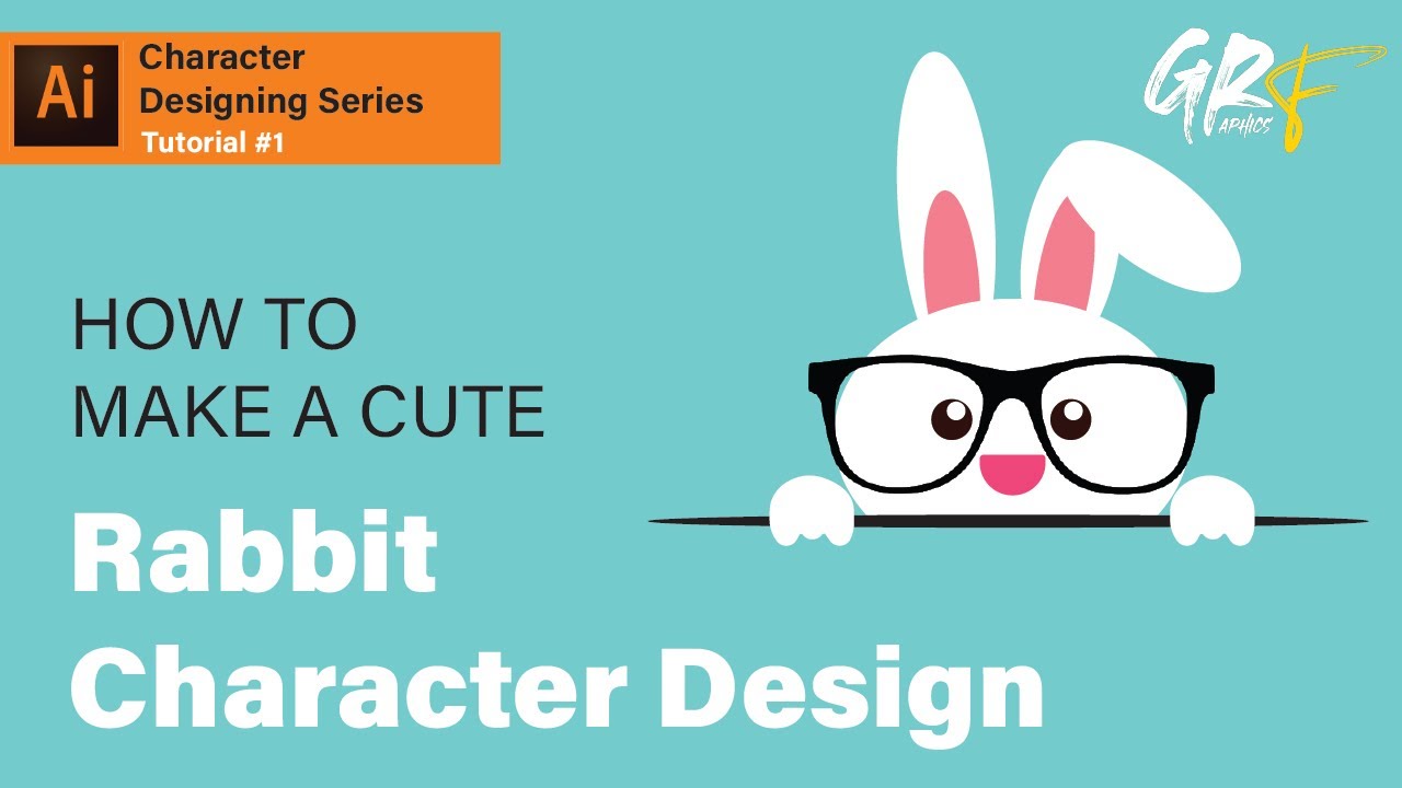 Create Flat Cute Rabbit Character For Beginners | Easy Adobe Illustrator Tutorial