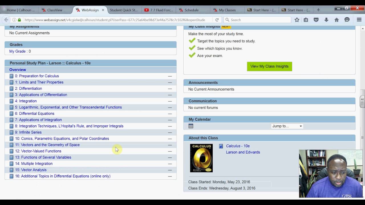 Navigating Through WebAssign