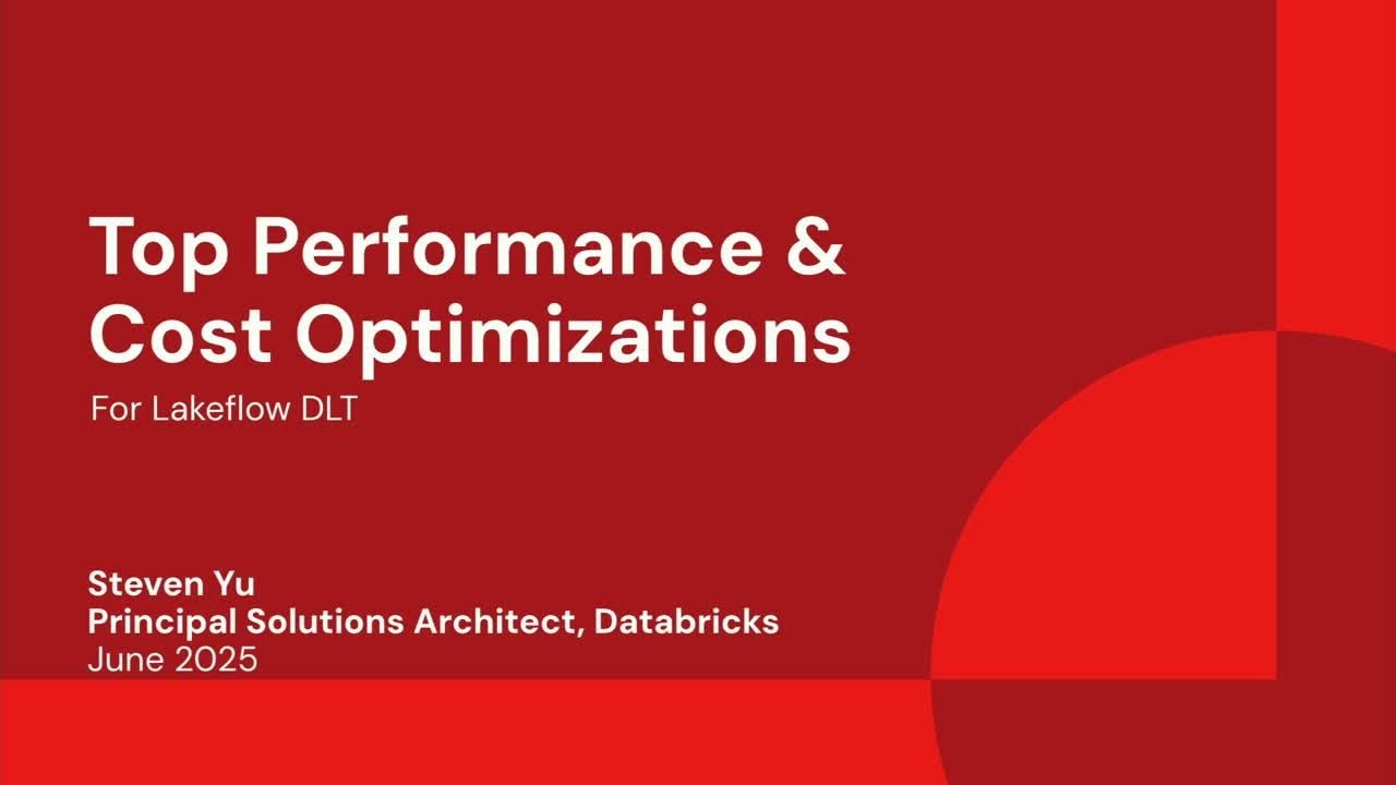 Top Performance and Cost Optimizations for DLT