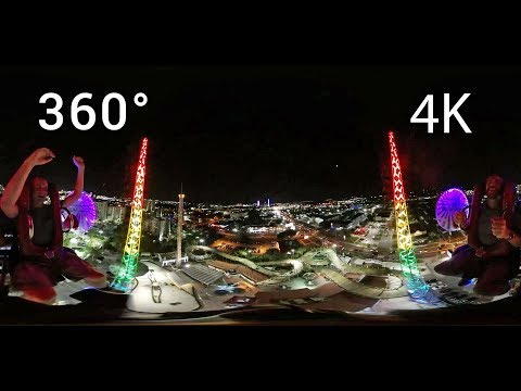 World tallest Sling Shot at night 360° on-ride 4K POV Magical Midway
