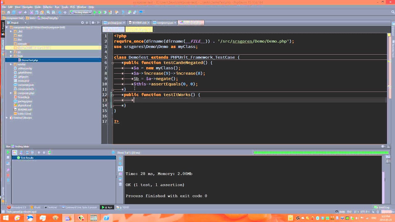 PHP TDD in PHPStorm - Writing Your First Unit Test