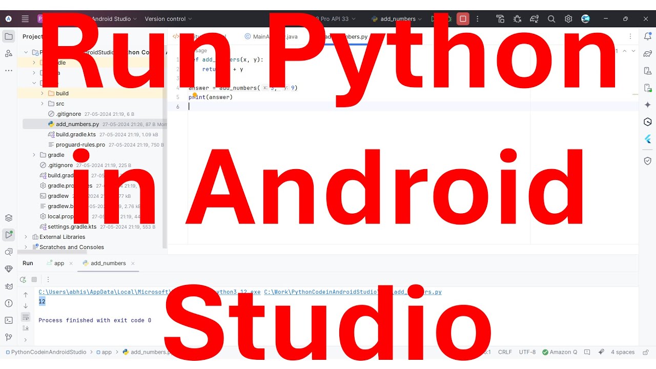 How to run Python in Android Studio and fix 