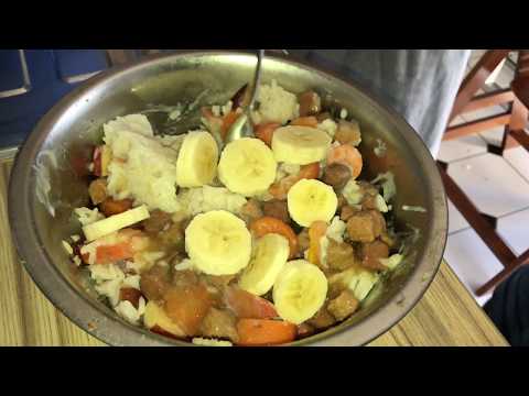 Hunde Kraftfutter selber machen Hundenahrung zubereiten aus Reis, Fleisch, Gemüse und Obst Rezept
