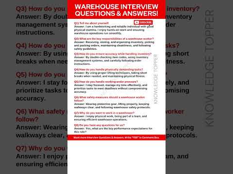 Warehouse Interview Questions and Answer | Warehouse Job Interview Questions and Answers