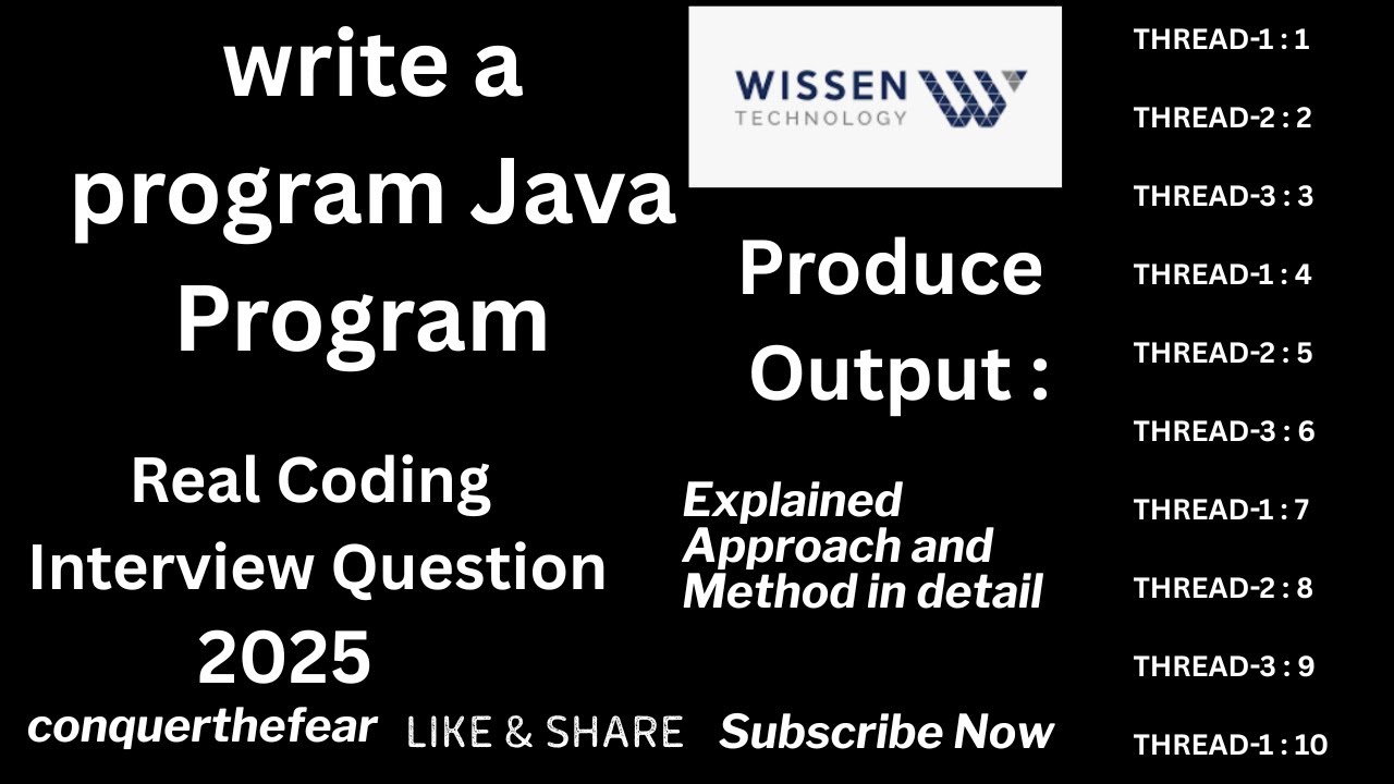 Real World Java Coding Interview Question | write a java program | Wissen Technology Round 2 Spring