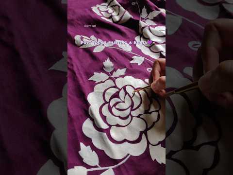 Painting on Fabric || Kurta💜|| DIY #acrylicpainting #trending #viral #art #process #diy #painting