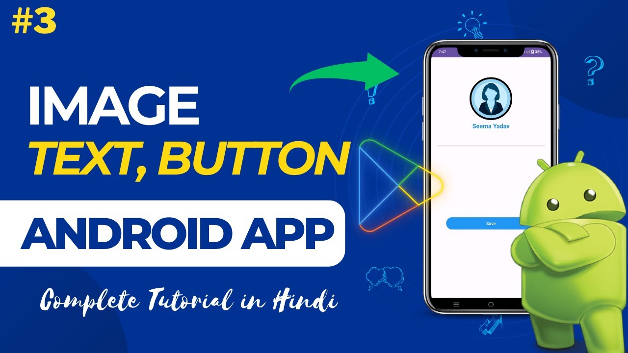 Android Studio Tutorial: How to Implement ImageView | TextView | Button | Edit Text
