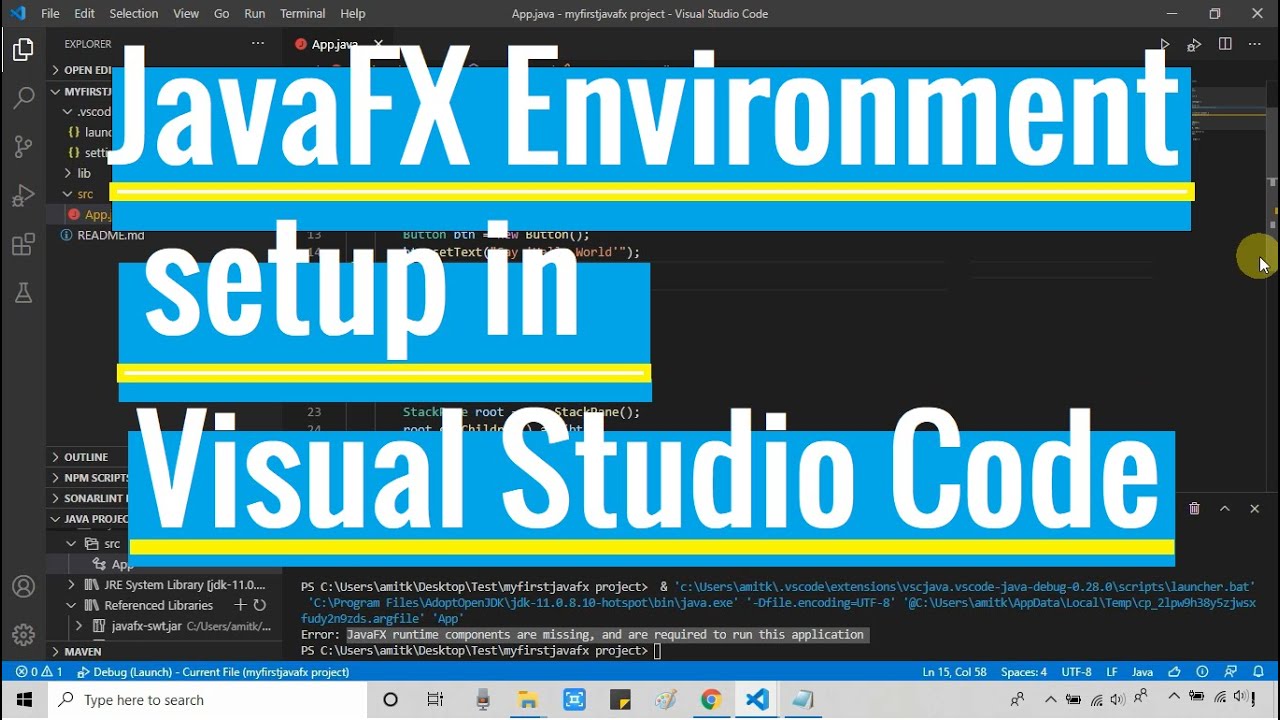 How to setup JavaFX Environment in Visual Studio Code?