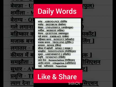 Spoken daily word meaning in english | vocabulary words english learn | daily Use sentences #shorts