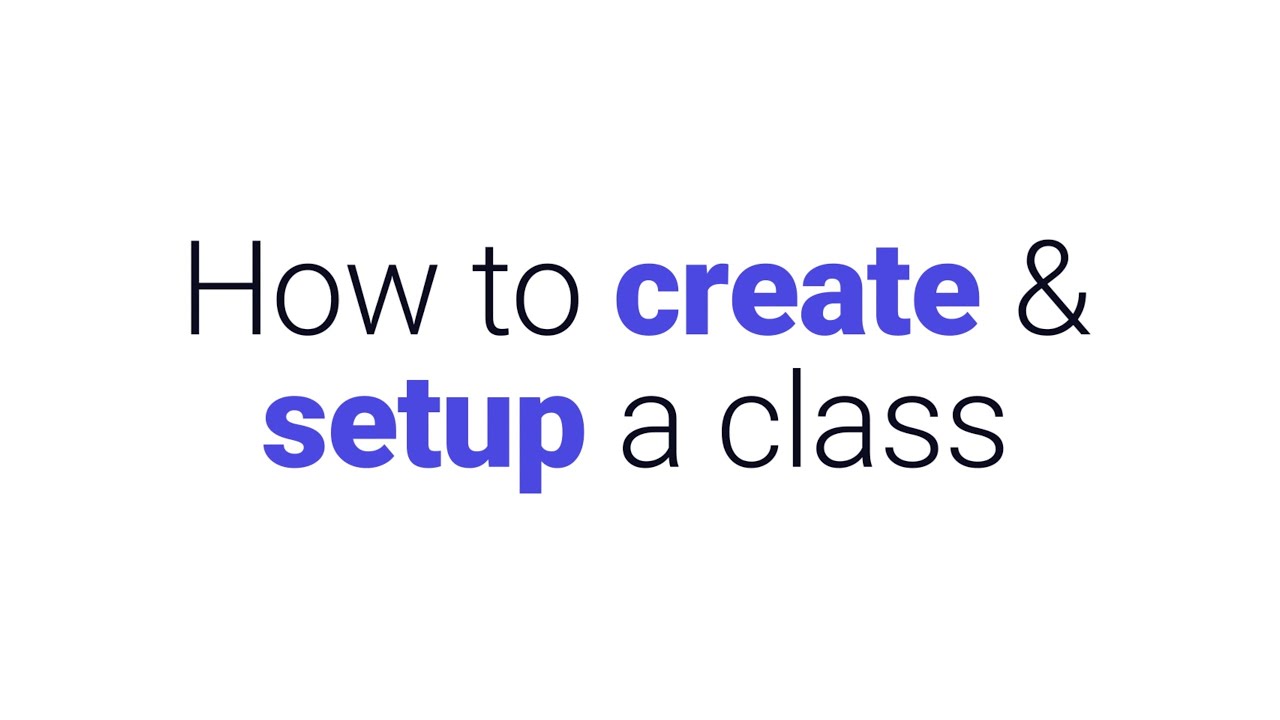 Class Demo Part One: Creating and Setting Up a Class