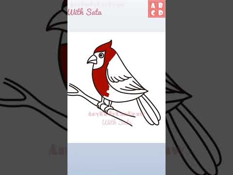 How to Draw a Cardinal Bird #youtubeshorts #shorts #viral
