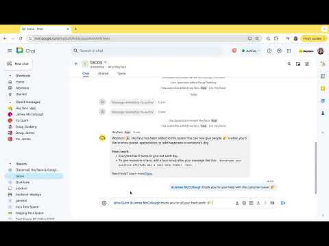 #3 Giving Tacos to Multiple People in Google Chat