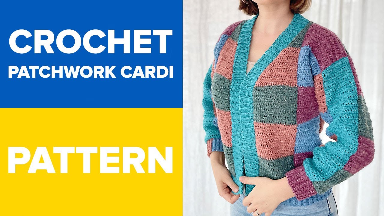 EASY CROCHET PATCHWORK CARDIGAN/ CROCHET JACKET/ HOW TO CROCHET CARDIGAN/CROCHET PATTERN