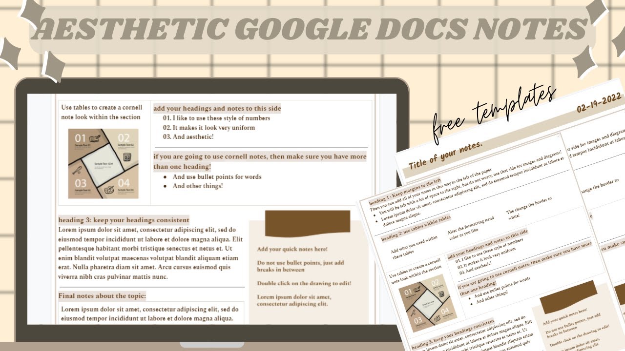 HOW TO MAKE AESTHETIC NOTES ON GOOGLE DOCS | google docs note template (brown)